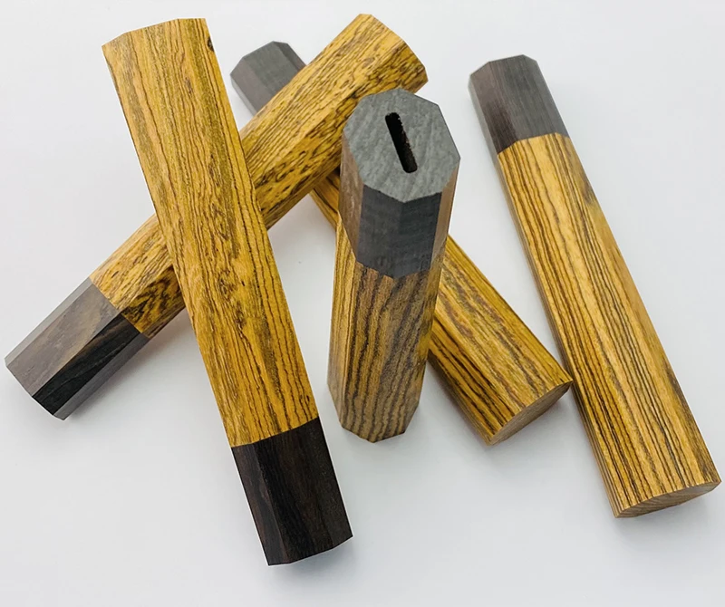 Golden sandalwood Octagonal Knife Handle for DIY Semi-finished Damascus ...
