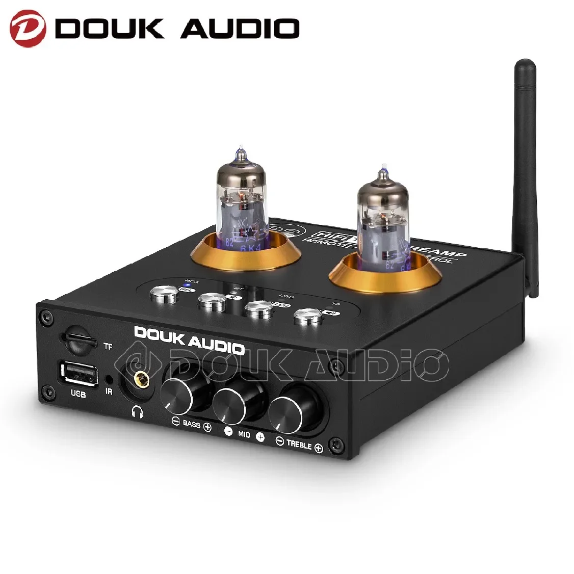 Douk-Audio-P2-HiFi-Vacuum-Tube-Preamp-Bluetooth-5-0-Receiver-Stereo ...