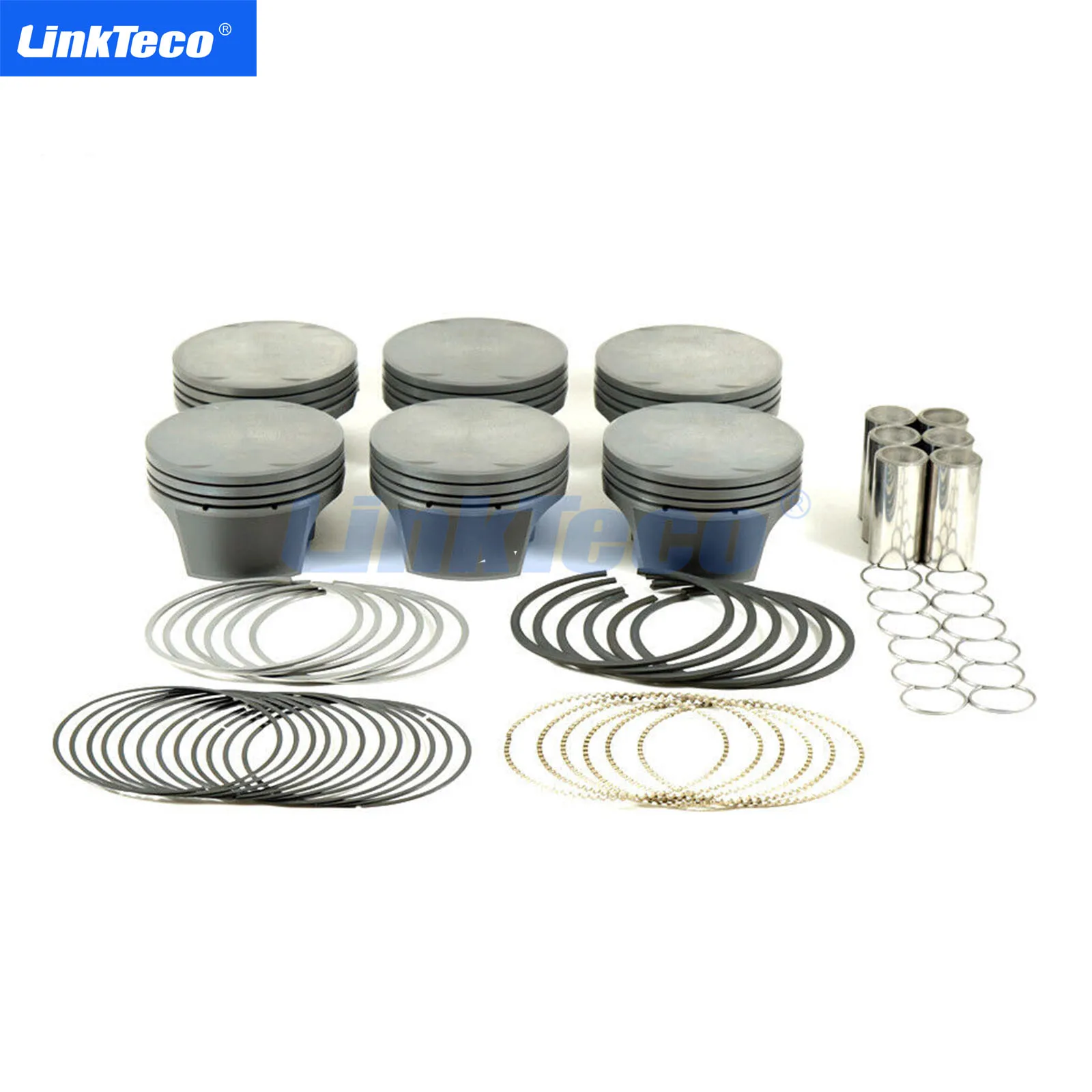 6個bmwピストンエンジン部品83.955ミリメートルピストンM52tu M54B25 E46 E39 E60 E61 E83 E36 E85 ...