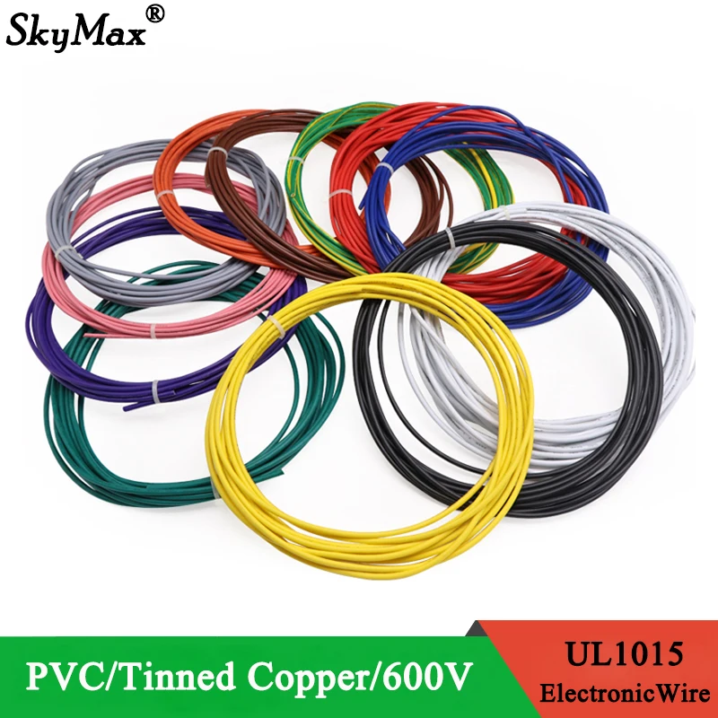 2m/5m Electric Wire 24 22 20 18 16 14 12 10 8 Awg Lamp Lighting Copper Cable Pvc Insulated Led ...