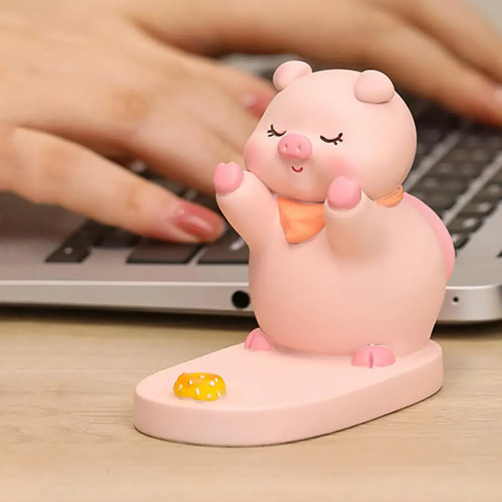 Cartoon-Animal-Cell-Phone-Holder-Pig-Dog-Bunny-Panda-Resin-Figurine ...