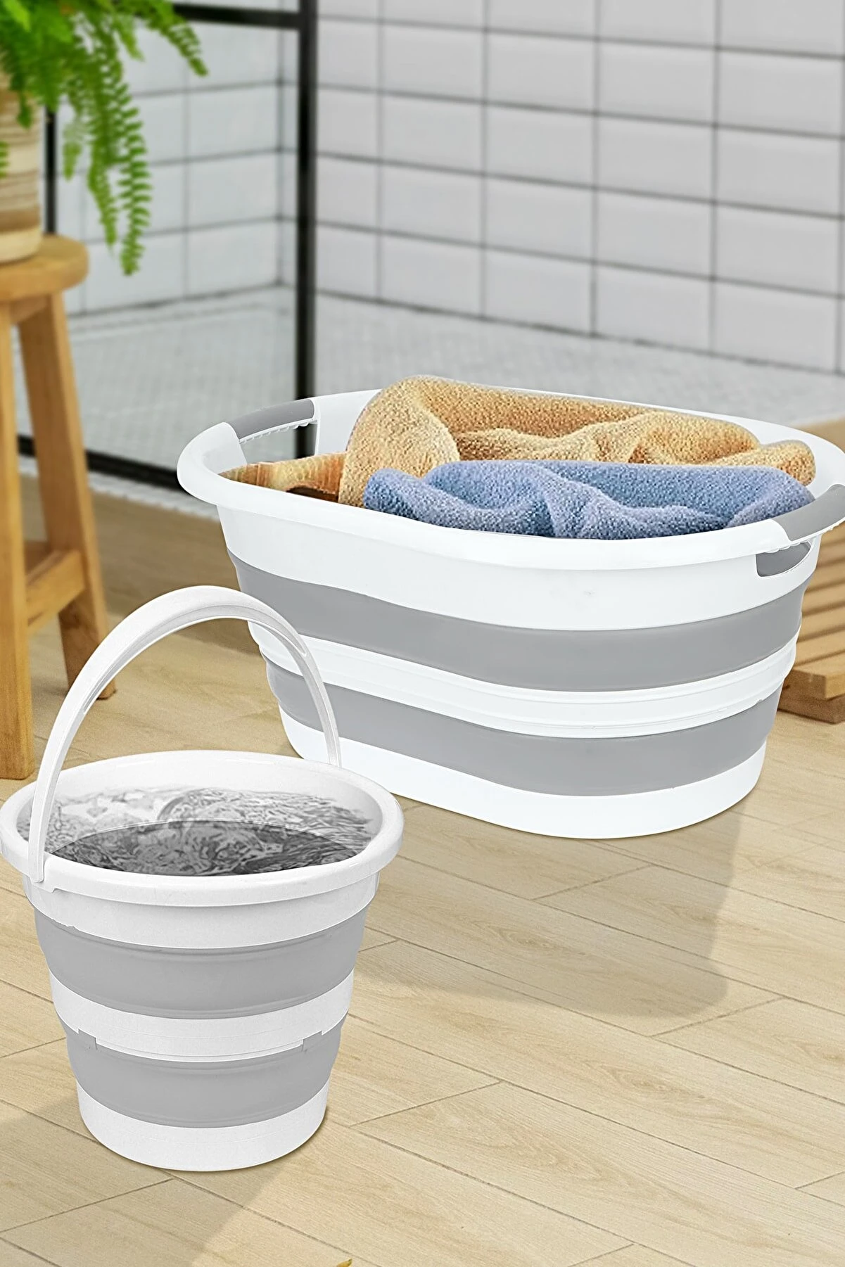 Folding Silicone Bucket Portable Retractable Plastic Basin Storage ...