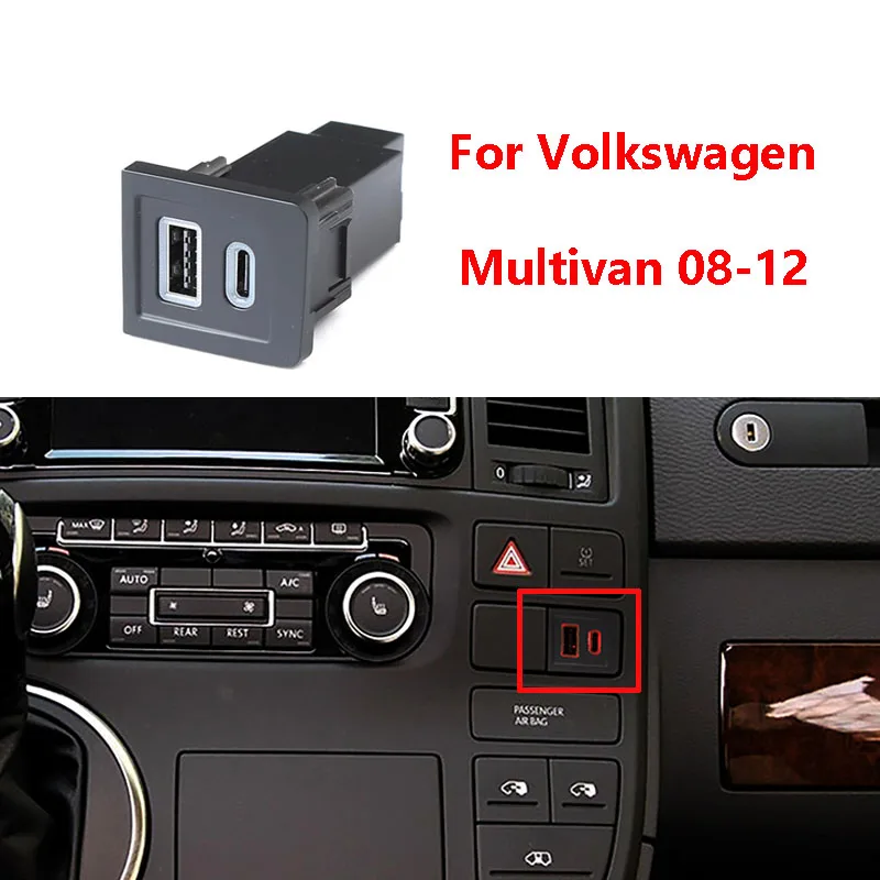 Car Central Control Lower Right Hole Charger Socket PD QC3.0 Fast ...
