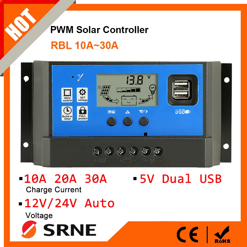 SRNE-PWM-30A-20A-10A-Solar-Charge-and-Discharge-Controller-12V-24V-Auto ...