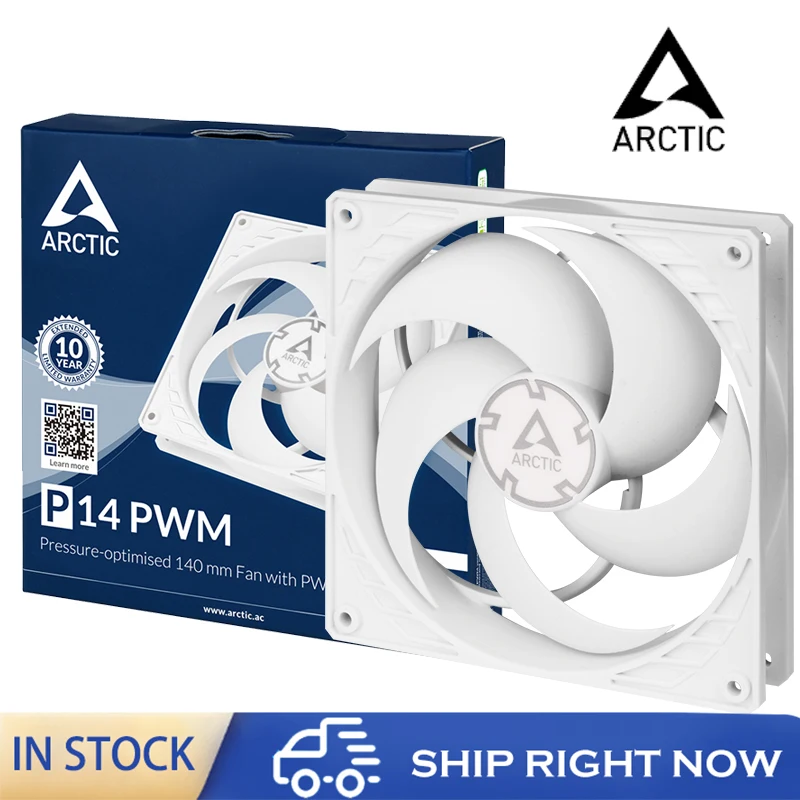 Arctic P14 Pwm White 14cm Case Fan 140mm Pc Cooling Fan Cpu Cooler 4 ...