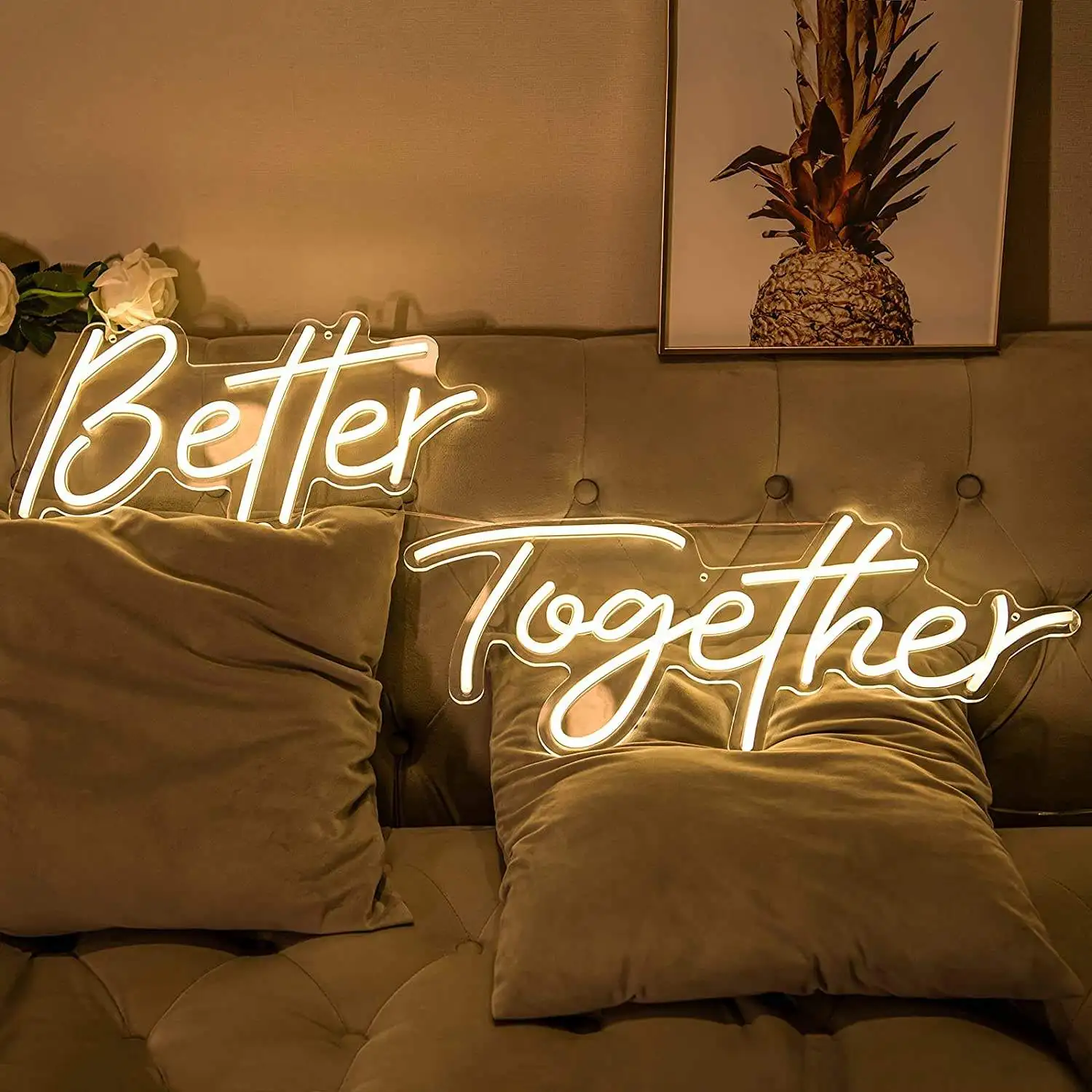 Better Together LED Neon Sign Wall Hanging Sign Indoor Wall Lights ...