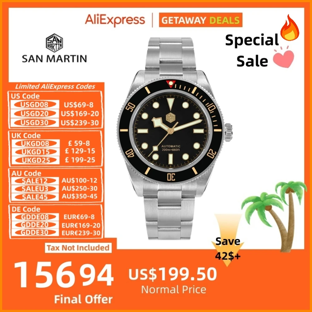 San-Martin-Reloj-de-buceo-autom-tico-NH35-para-hombre-cron-grafo-de ...