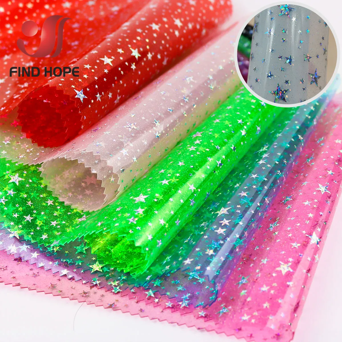 20*120cm iridescent Holographic Sparkle PVC Vinyl Star Fabric Shiny ...