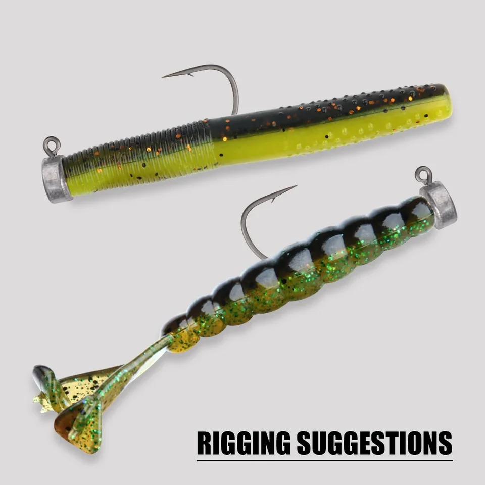 Ice Fishing Lures 50 Pack Ned Rig Jig Hook Kits, Jig Heads For Soft ...