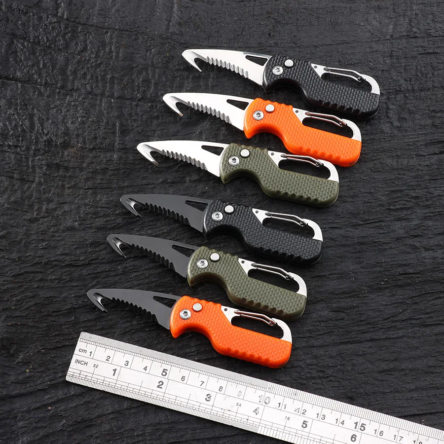 Portable-Multifunctional-Express-Parcel-Knife-Keychain-Serrated-Hook ...