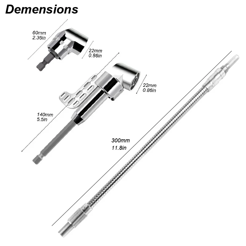 105-Angle-Drill-Adapter-Flexible-Shaft-Electric-Screwdriver-Attachment ...