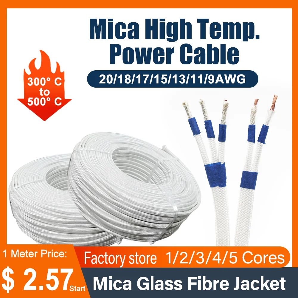Mica-High-Temperature-Power-Cable-flame-Resistant-500-1-2-3-4-5Cores ...