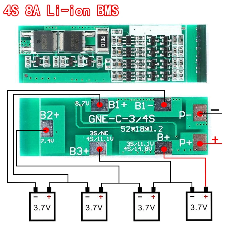 4S-8A-Polymer-Li-ion-Lithium-Battery-Charger-Protection-Board-For-4 ...