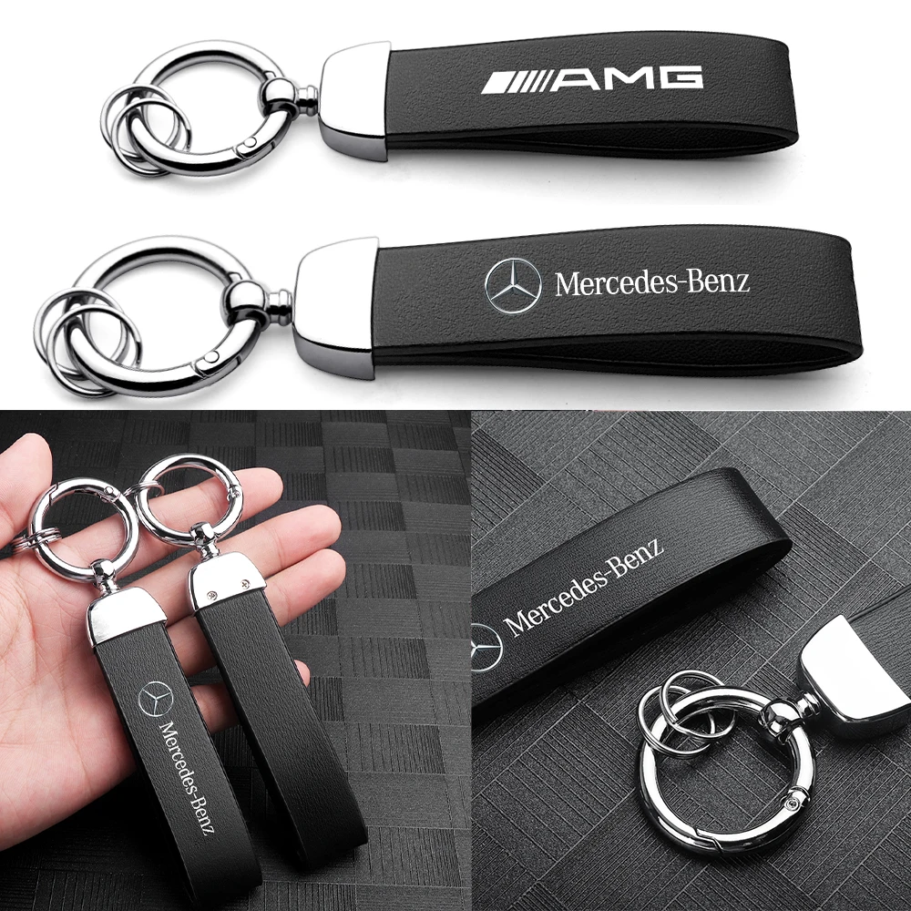 Couro-Car-Emblema-Key-Fobs-para-Mercedes-Benz-Chaveiro-Chaveiro-Auto ...