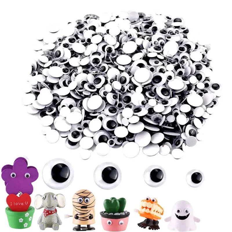135Pcs-6-15mm-Mini-Plastic-Wiggle-Eyes-Self-Adhesive-Round-Moving ...