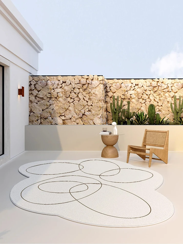 Irregular-Minimalist-Living-Room-Carpet-Thickened-Cream-Coffee-Table ...