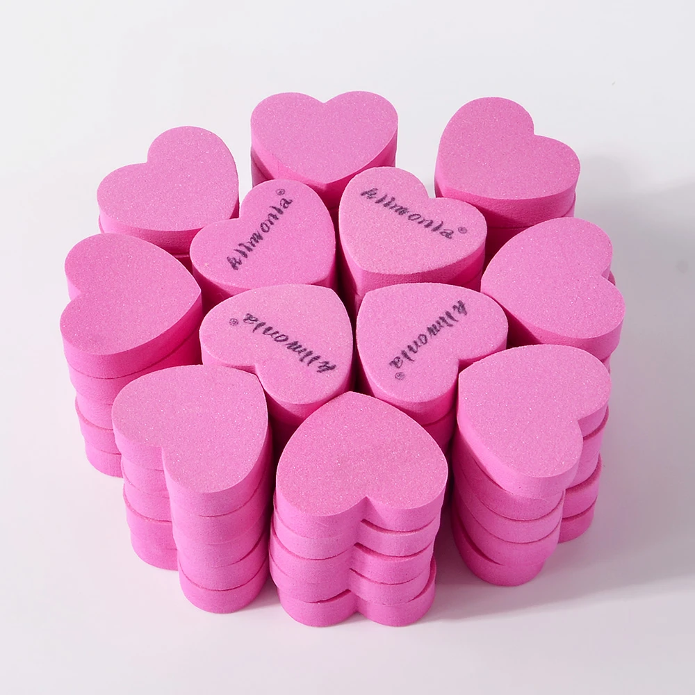 500Pcs/lot nail file 180/240 Pink Sponge File Double Side Trimmer Lime ...