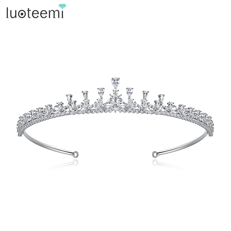 LUOTEEMI-CZ-Tiara-For-Wedding-Bride-Luxury-Tiny-Zircon-Paved-Bridal ...
