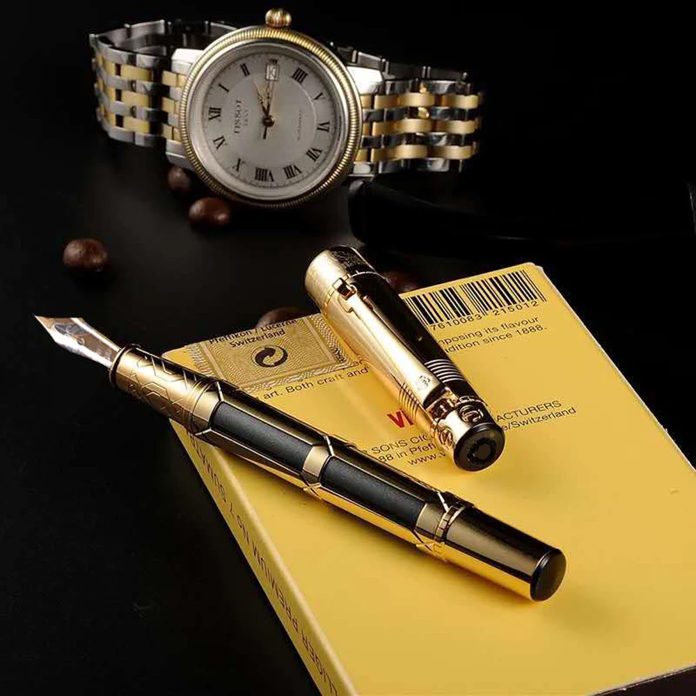 1-Set-Yongsheng1168-Golden-Metal-Fountain-Pen-Iridium-Gold-F-Nib-Luxury ...