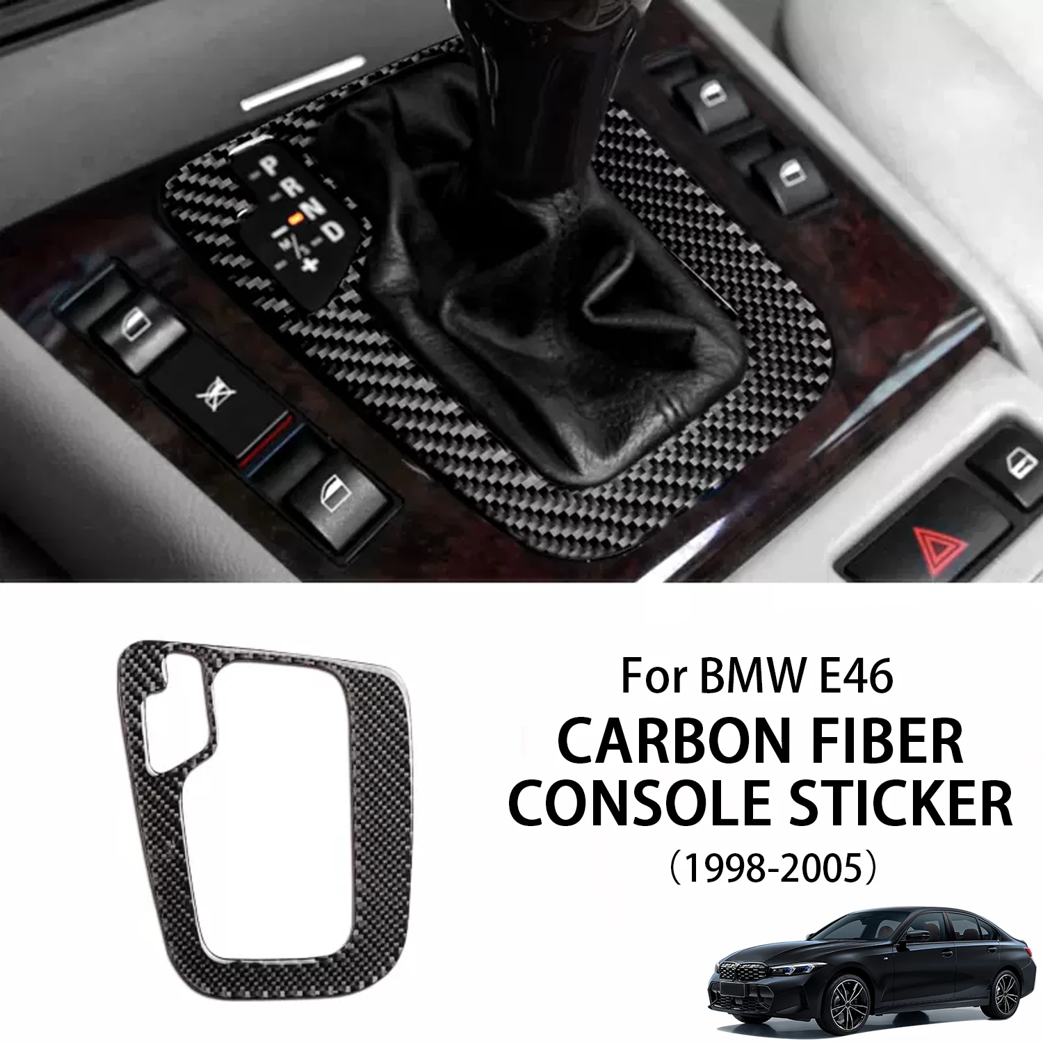 Car Carbon Fiber Console Gear Shift Panel Frame Cover Trim Sticker for ...