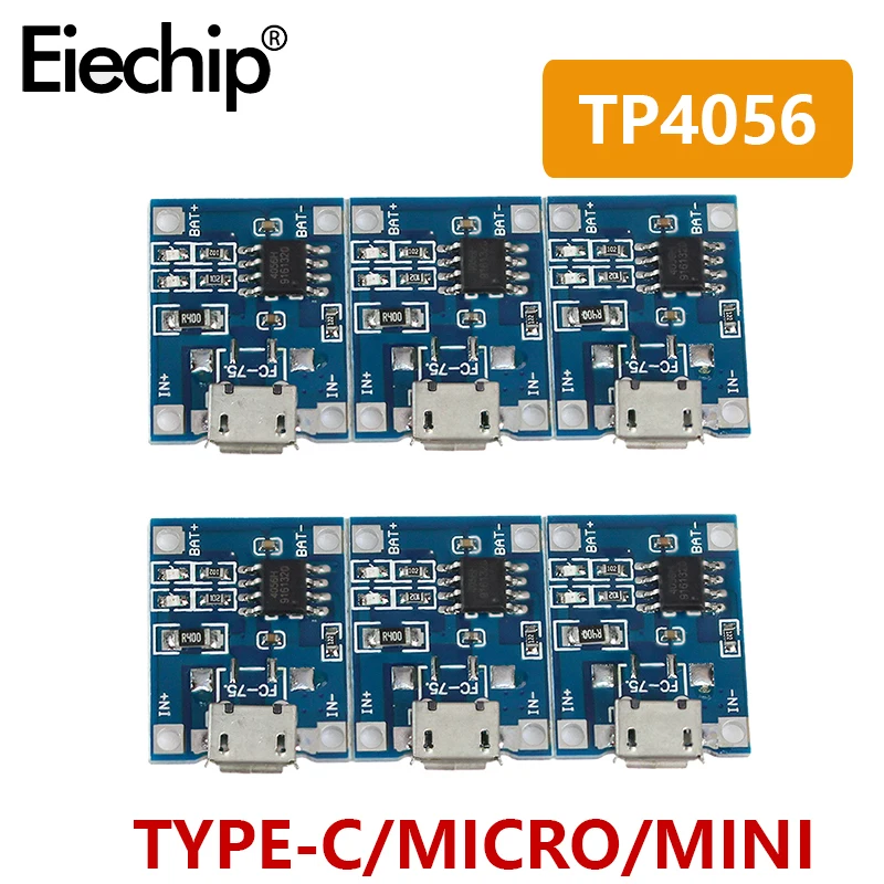 10Pcs-TP4056-18650-Lithium-Battery-Charger-Micro-USB-5V-1A-Charging ...