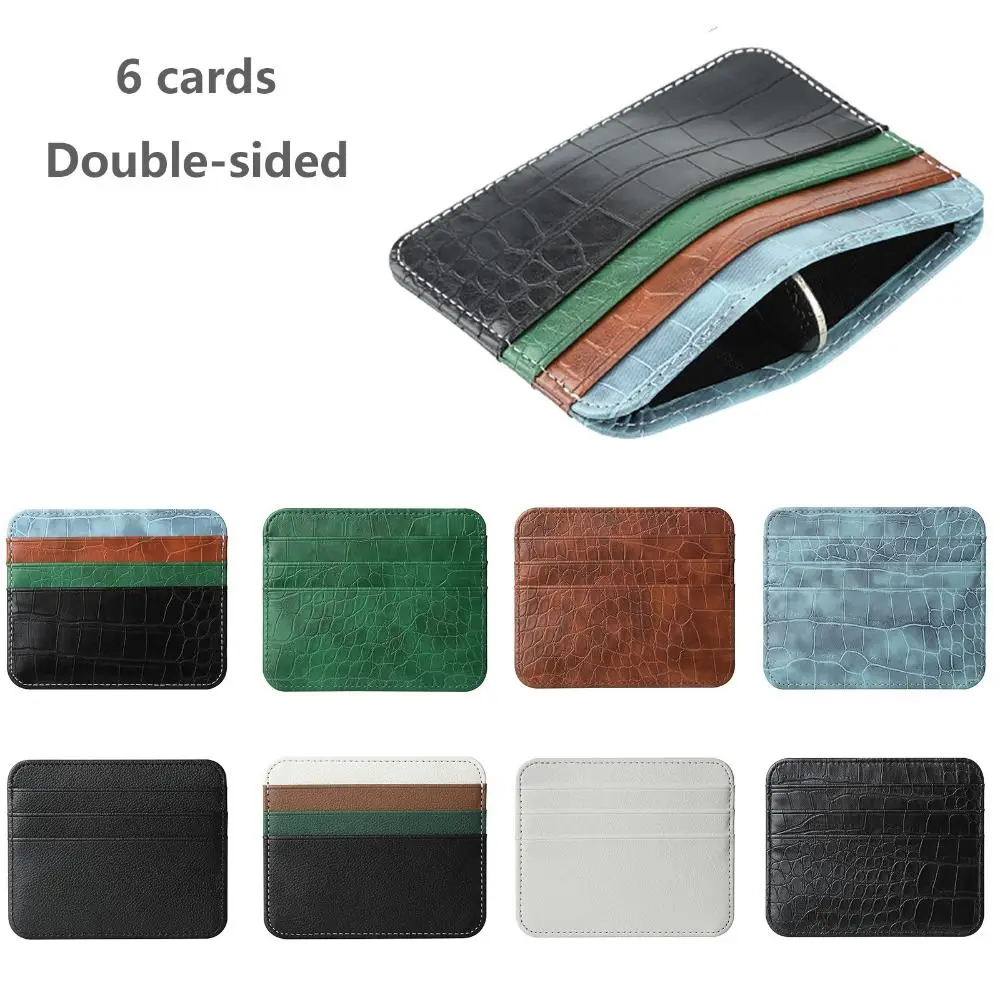 Ultra-thin PU Leather Credit Card Sleeve Card Storage Double-sided Card ...
