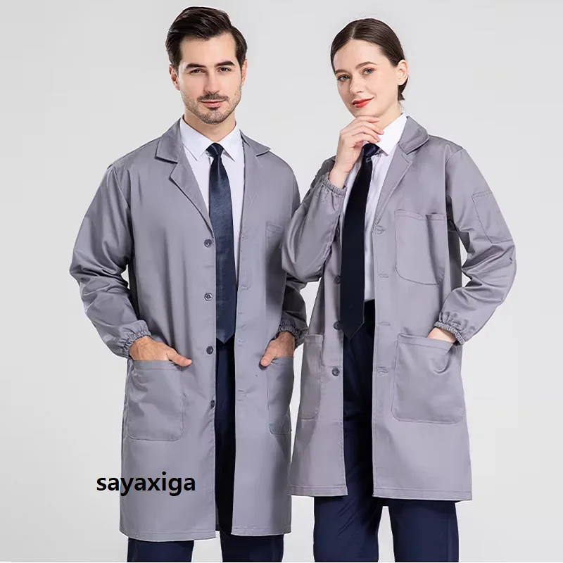 Bata de laboratorio antiestática azul para hombre y mujer, suministros ...