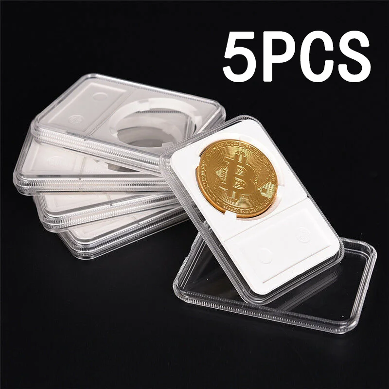 5Pcs Commemorative Coin Slab Holder Coin Display Storage Box Coin ...