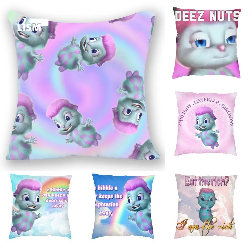 Cartoon Bibble Gaslight Gatekeep Peach Skin Pillowcase Girlboss Meme ...