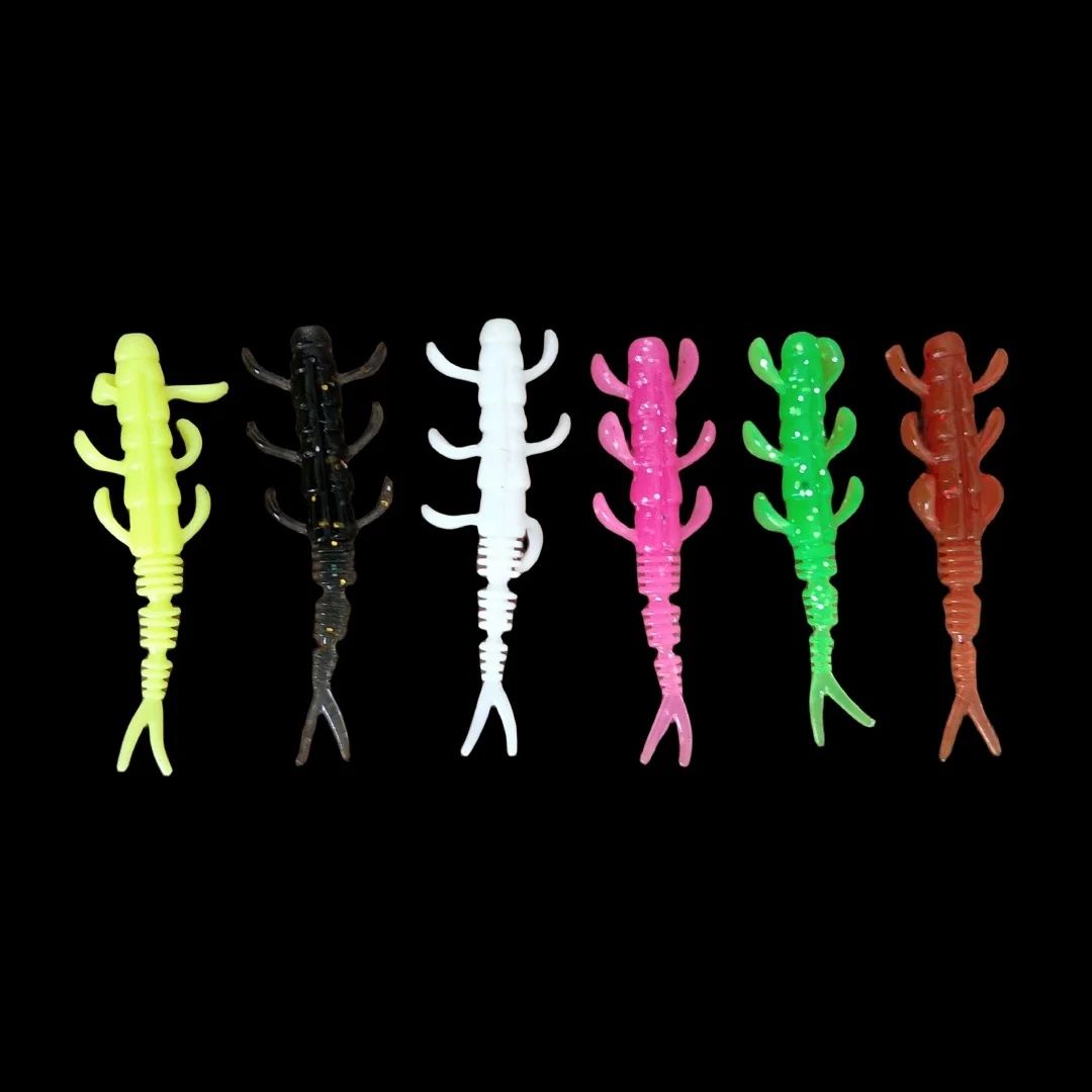 50pcs-40mm-0-35g-Worm-Lures-Mini-Lure-Set-Soft-Silicone-Bait-Artificial ...