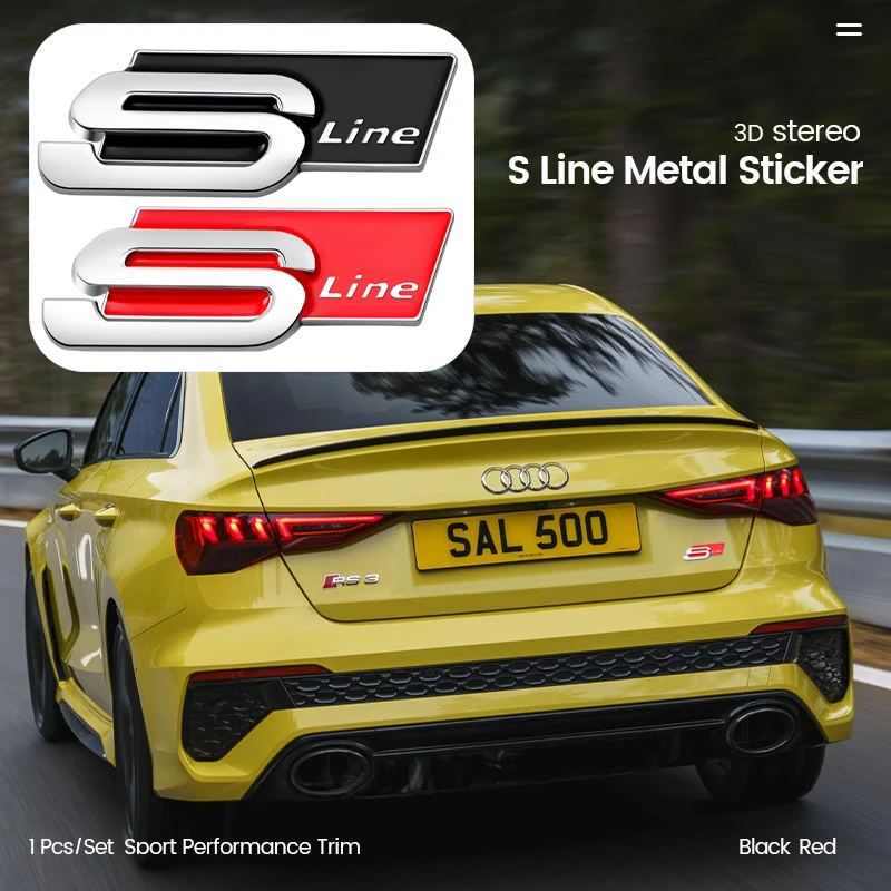 1pcs-Car-body-Emblem-Badge-Sticker-Accessories-For-Audi-S-line-Sline-A4 ...