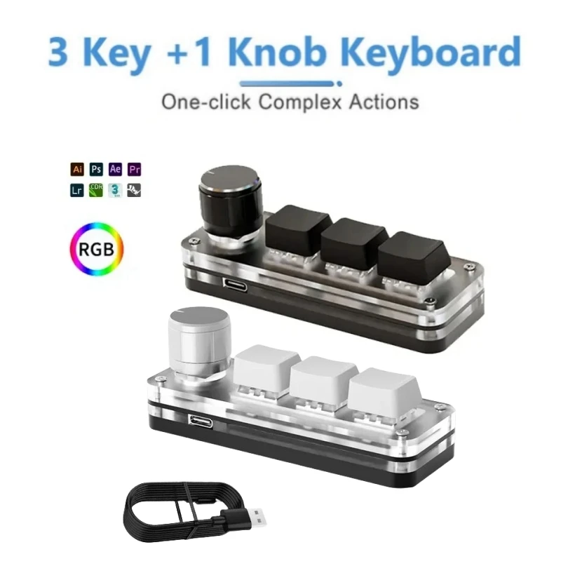 Mini-Keyboard-3-Keys-1-Knob-RGB-Programming-Macro-Mechanical-Keyboard-Gaming-Custom-Switch ...