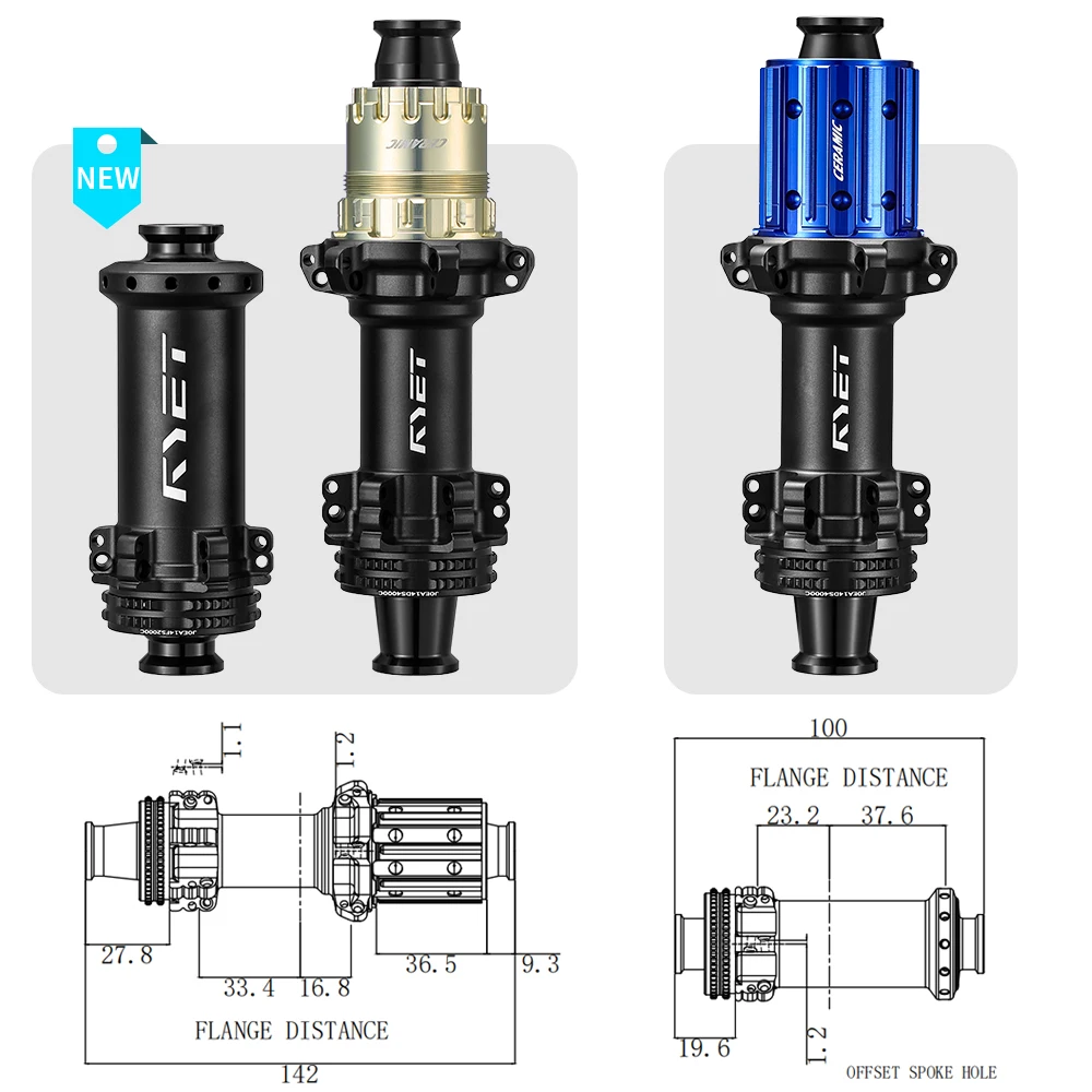 Ryet Road Bike Hubs SuperLight 245g 36T Rachet Centerlock Ceramic ...