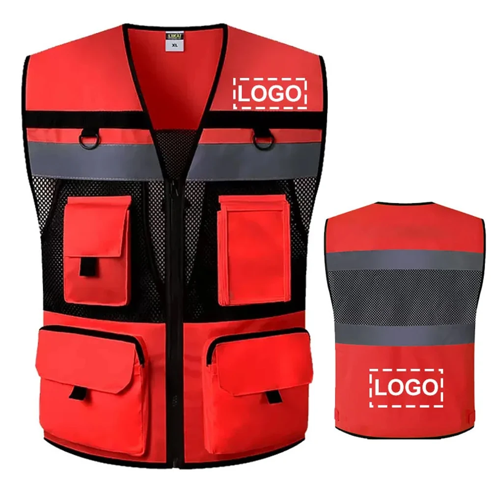 Construction Working Vest for Women Men High Visibility Security Work ...