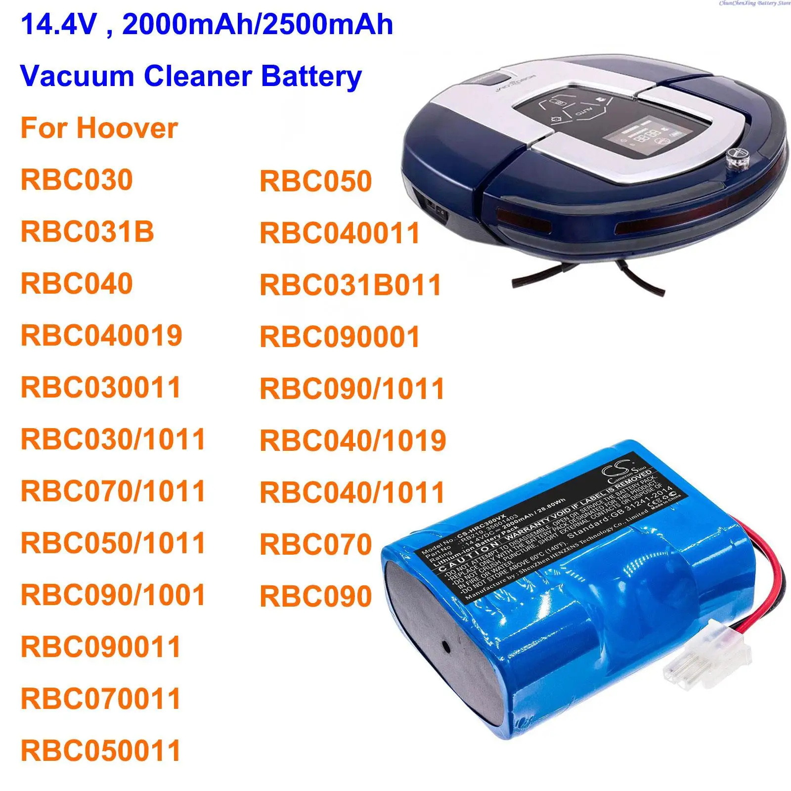 Cameron-Sino-2000mAh-2500mAh-Vacuum-Cleaner-Battery-For-Hoover-RBC030 ...