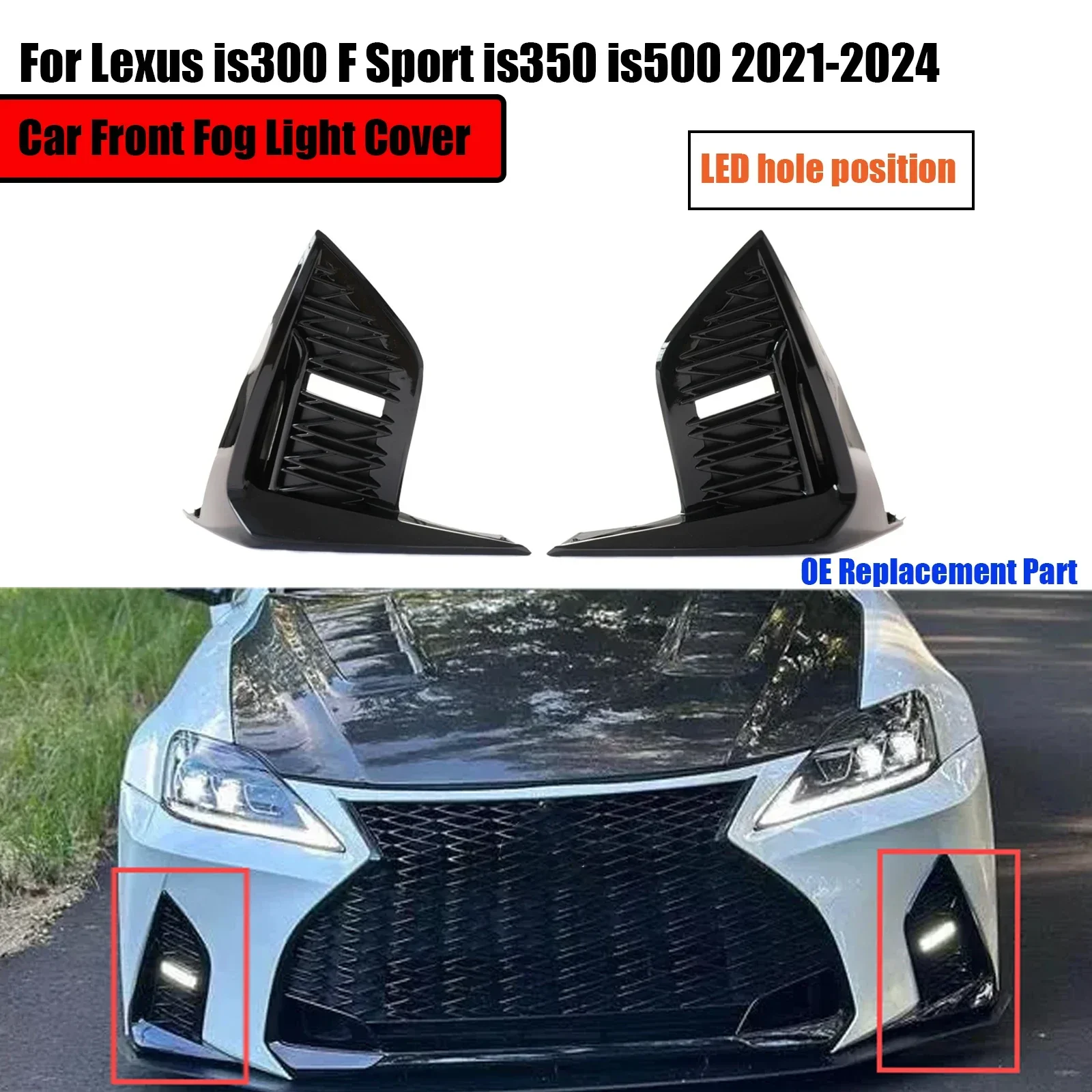 For-Lexus-is300-F-Sport-is350-is500-2021-2024-Car-Front-Fog-Light-Cover ...