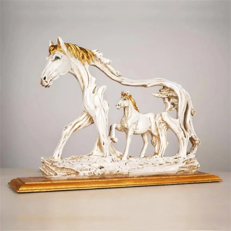 Horse-Sculpture-Resin-Indian-Galloping-Horse-Statue-Home-Decoration ...