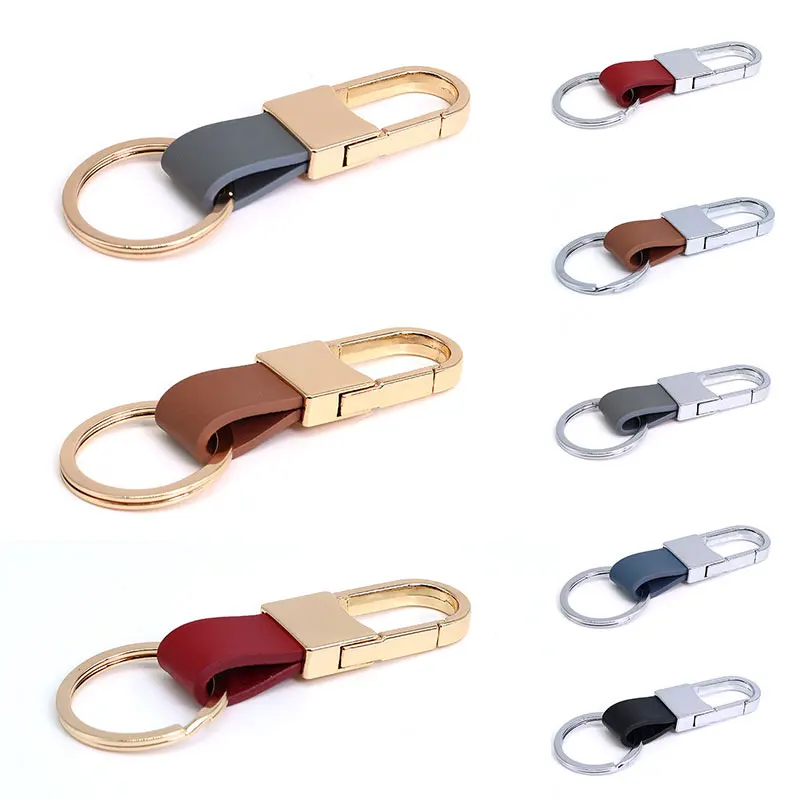 1pc-Genuine-Leather-Keychain-Business-Gift-Metal-Key-Chain-Men-Women ...