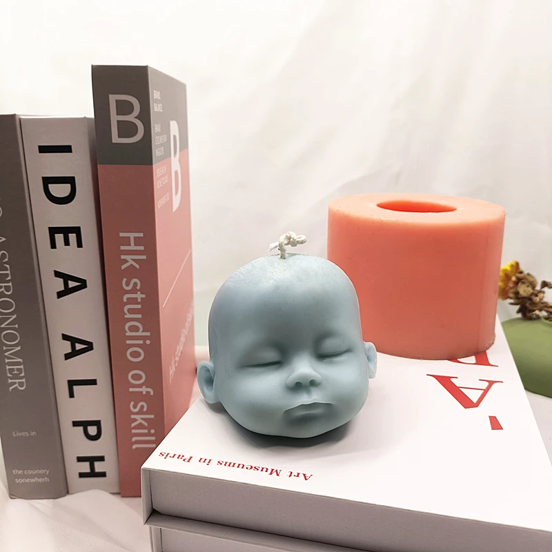 Little-Baby-Head-Candle-Silicone-Mold-Artificial-3D-Children-Head-Resin ...