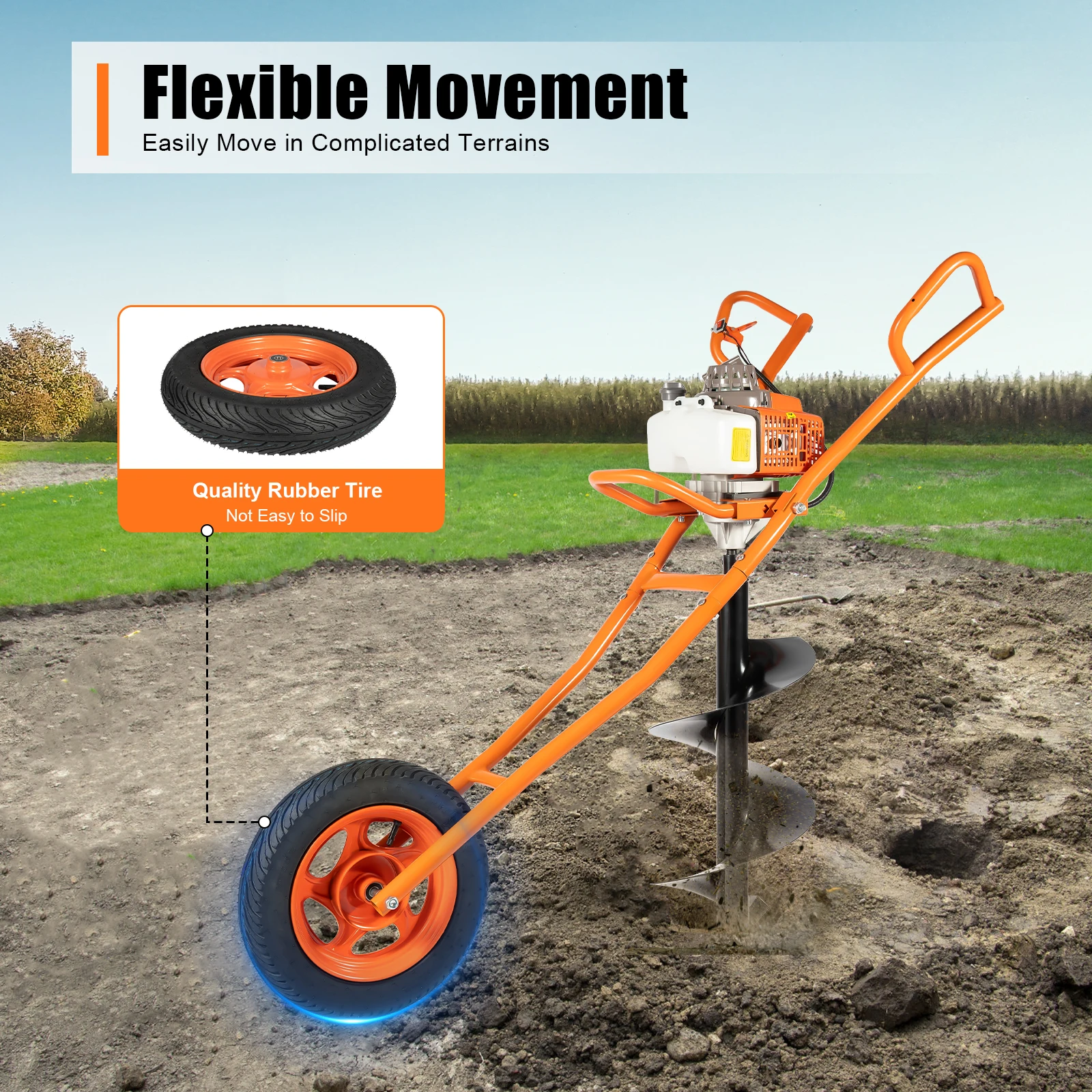 63cc Post Hole Digger Gas Powered Wheelbarrow Earth Auger Ground Drill 11 Bit 63CC Post Hole Digger Gas Powered Earth Auger AliExpress 1420
