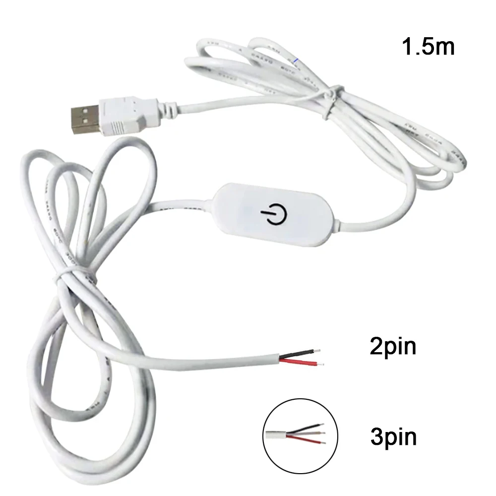 DC-5V-LED-Dimmer-1-5m-USB-Cable-with-Touch-Sensor-Switch-Dimmable-2pin ...
