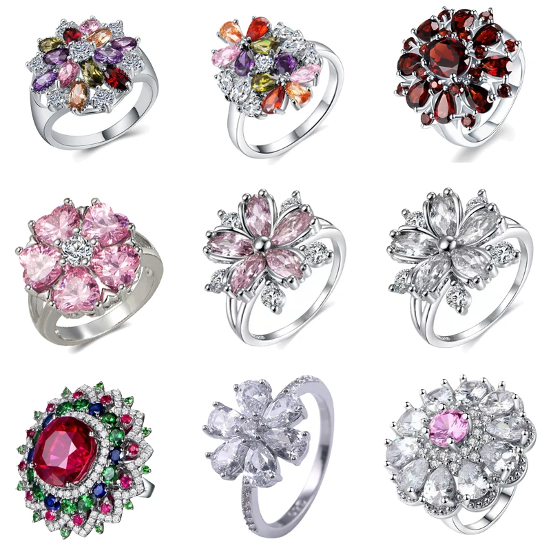 Anillo de circonita de lujo brillante, accesorios de boda de alta ...