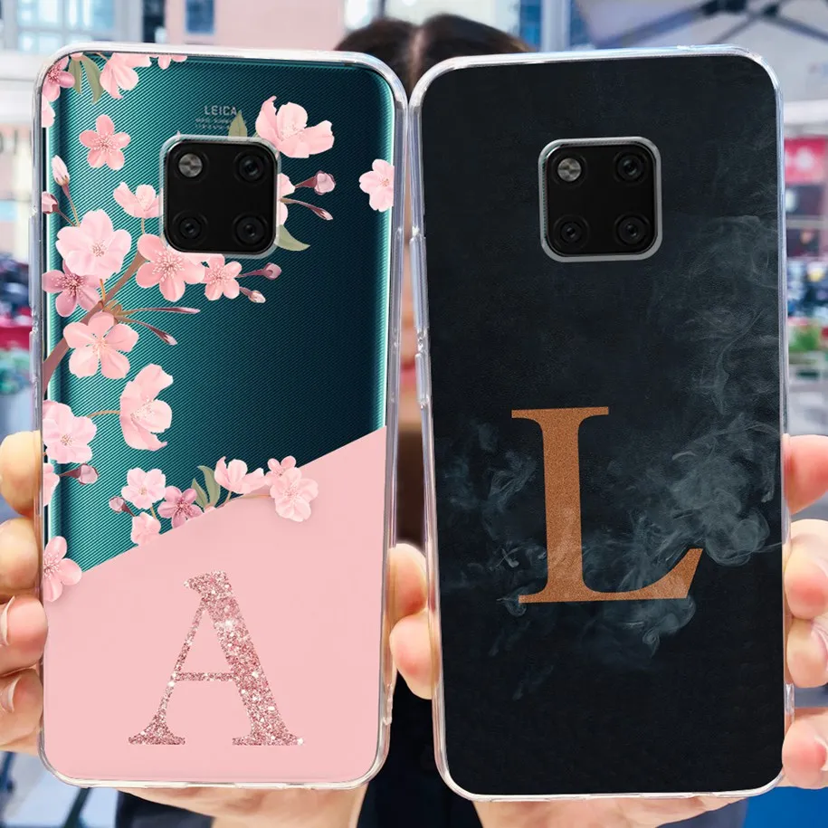 Mate 20 Case For Huawei Mate 20 Pro Cover Fashion Flower Letters ...