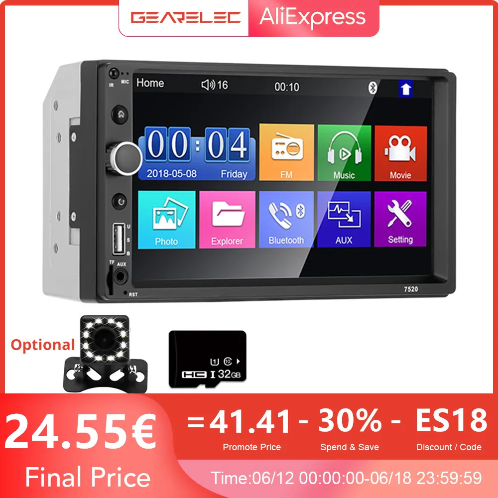 2 din Car Stereo 2 DIN 7 Inch Car Radio Multimedia MP5 Player Bluetooth ...