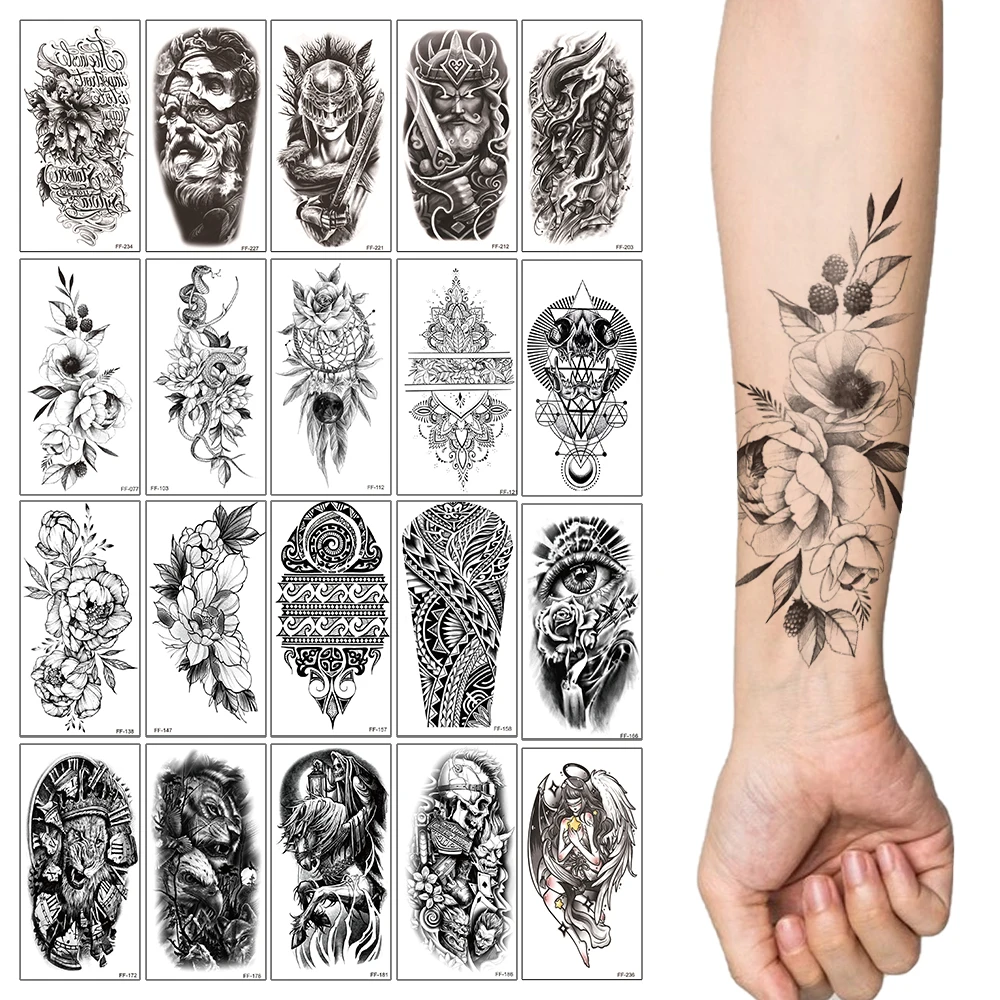 20Pcs-Lot-Waterproof-Temporary-Fake-Tattoo-Stickers-Black-Totem-Eyes ...
