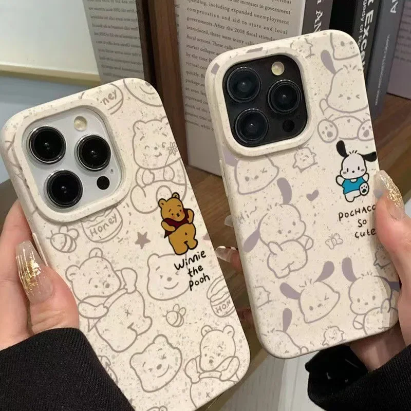 Winnie-the-Pooh-Pochacco-Sanrio-cute-Anime-Phone-Case-For-iPhone-15-14 ...