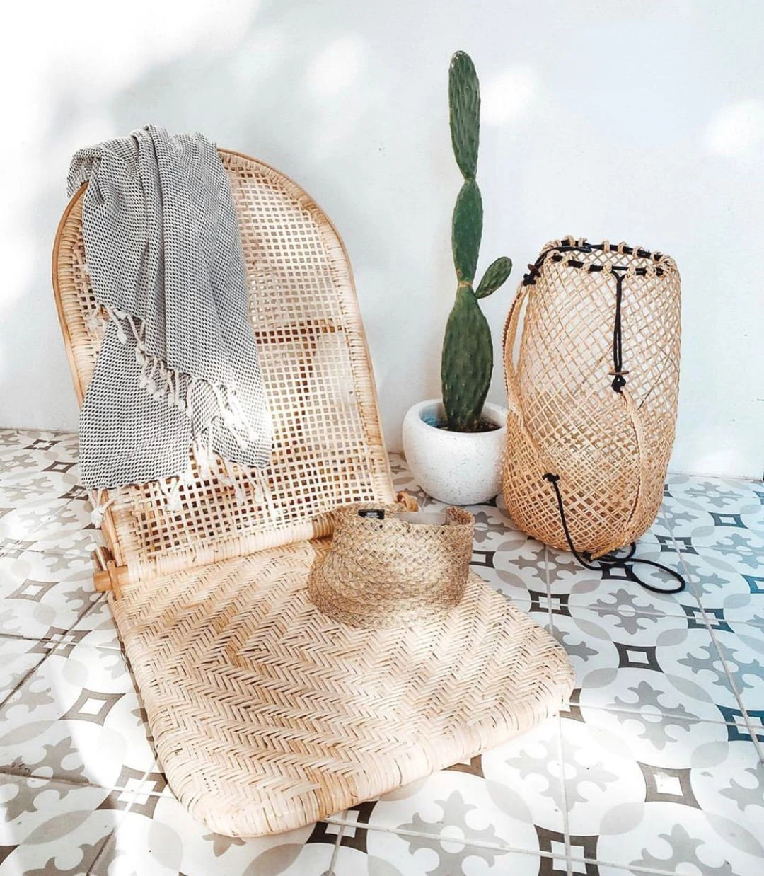 Cane-Woven-Beach-Chair-Balcony-Leisure-Portable-Lounge-Chair-Outdoor ...