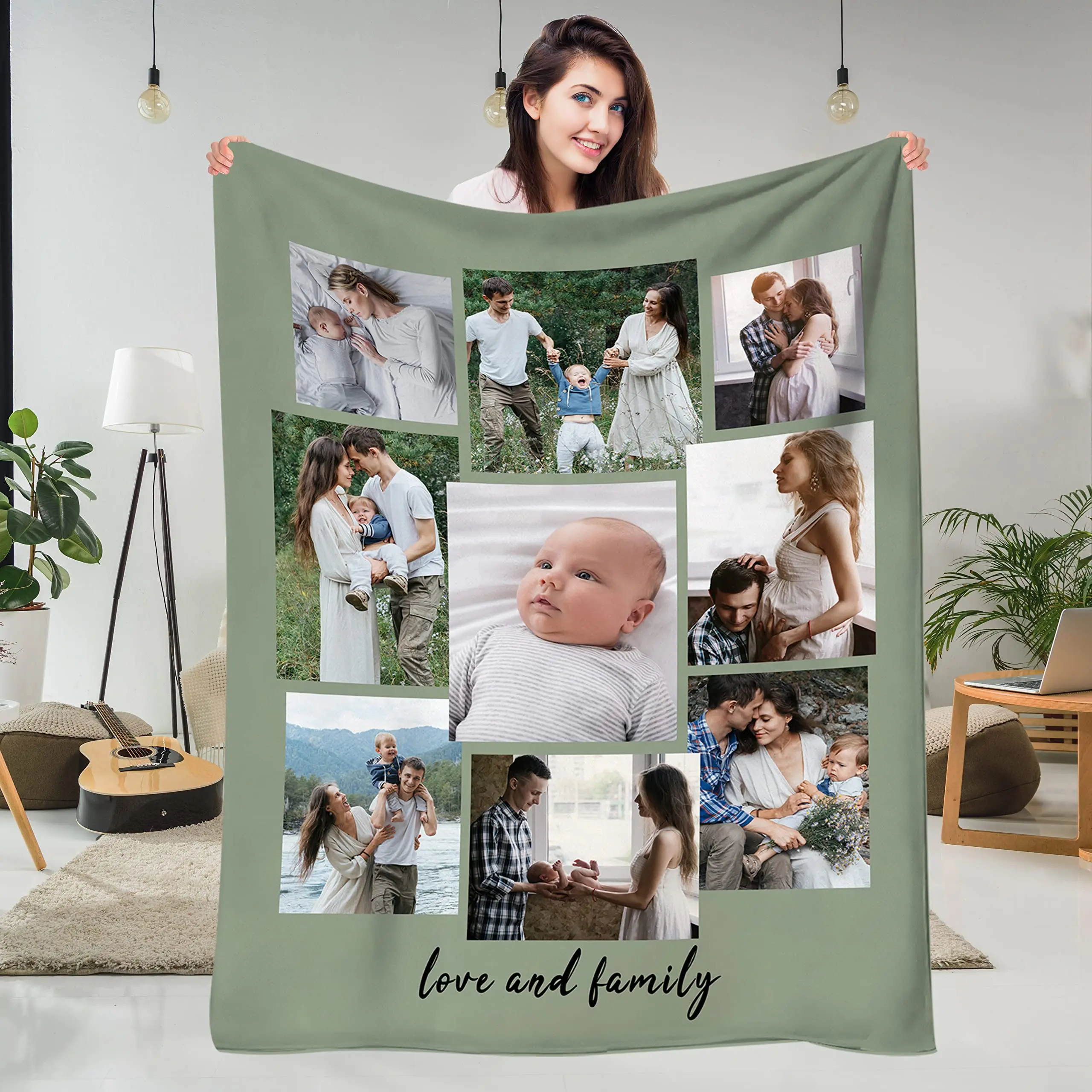 Custom Blanket with Words Picture Collage Customized Blankets,Birthday ...