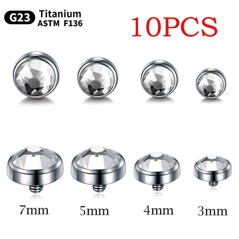 10Pcs-Lot-Titanium-Microdermal-Piercing-Crystal-Surface-Tragus-Piercing ...