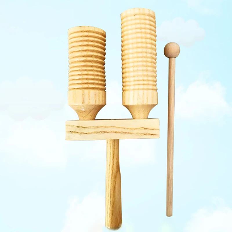 Orff-Musical-Instruments-Clappers-Double-Sound-Cylinder-Wooden-High-And ...
